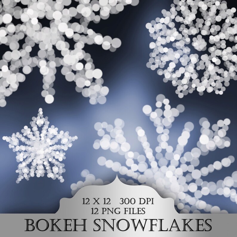 Christmas Clipart Bokeh Snowflakes Digital Clip Art bokeh | Etsy