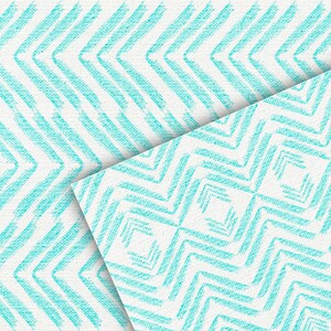 Painted Mint Chevron Geometric Digital Paper Pack - Art Canvas Pattern ...