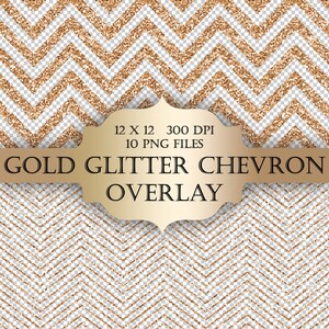 Gold Glitter Chevron Digital Clip Art Overlay - Chevron Glitter ...