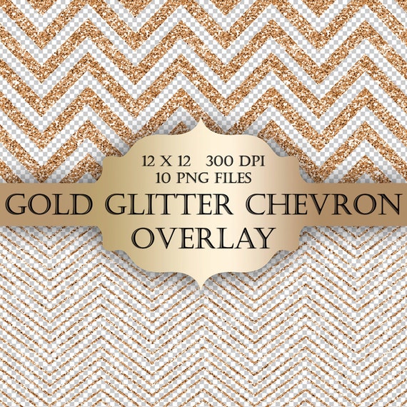 Gold Glitter Chevron Print