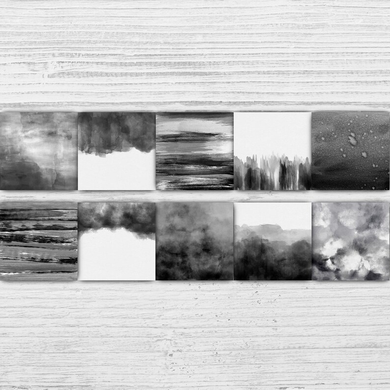 Watercolor Digital Paper Black Watercolor Painted Digital - Etsy