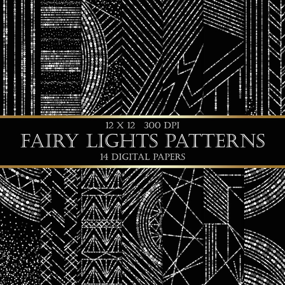 Bokeh String Lights Digital Papers Silver Glitter Bokeh Fairy Lights ...