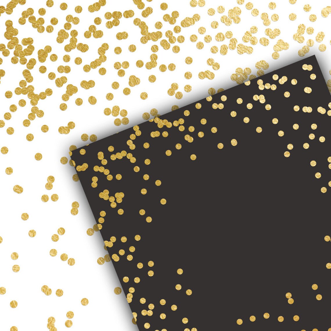 Gold Foil Dot Confetti Digital Paper Polka Dot Sparkle | Etsy