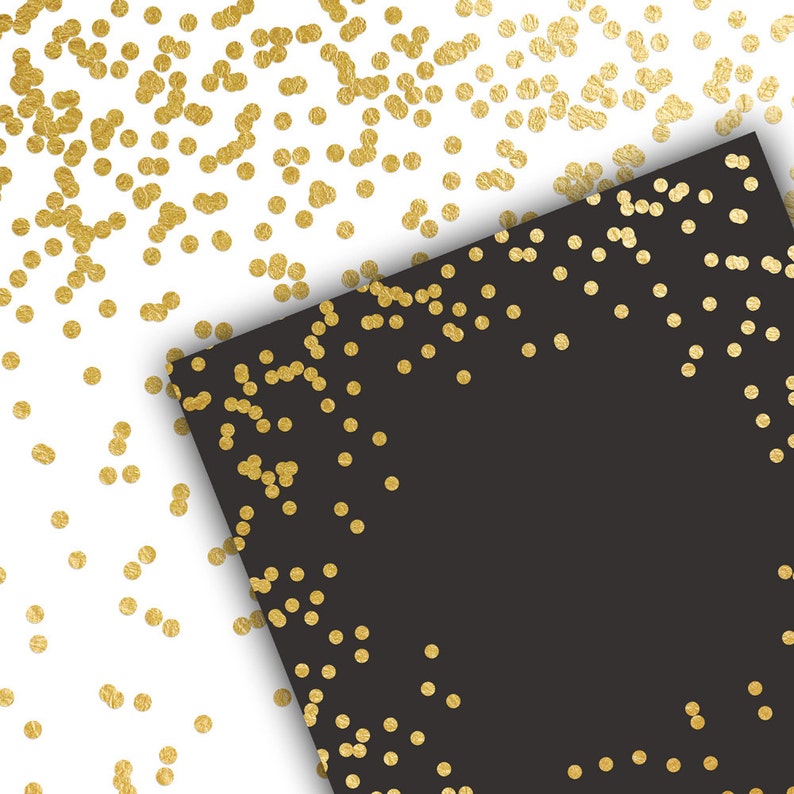 Gold Foil Dot Confetti Digital Paper Polka Dot Sparkle - Etsy
