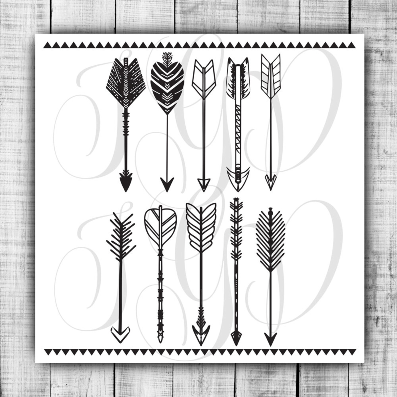 Mano dibuja flechas Tribal Azteca Digital Clip Art flechas | Etsy