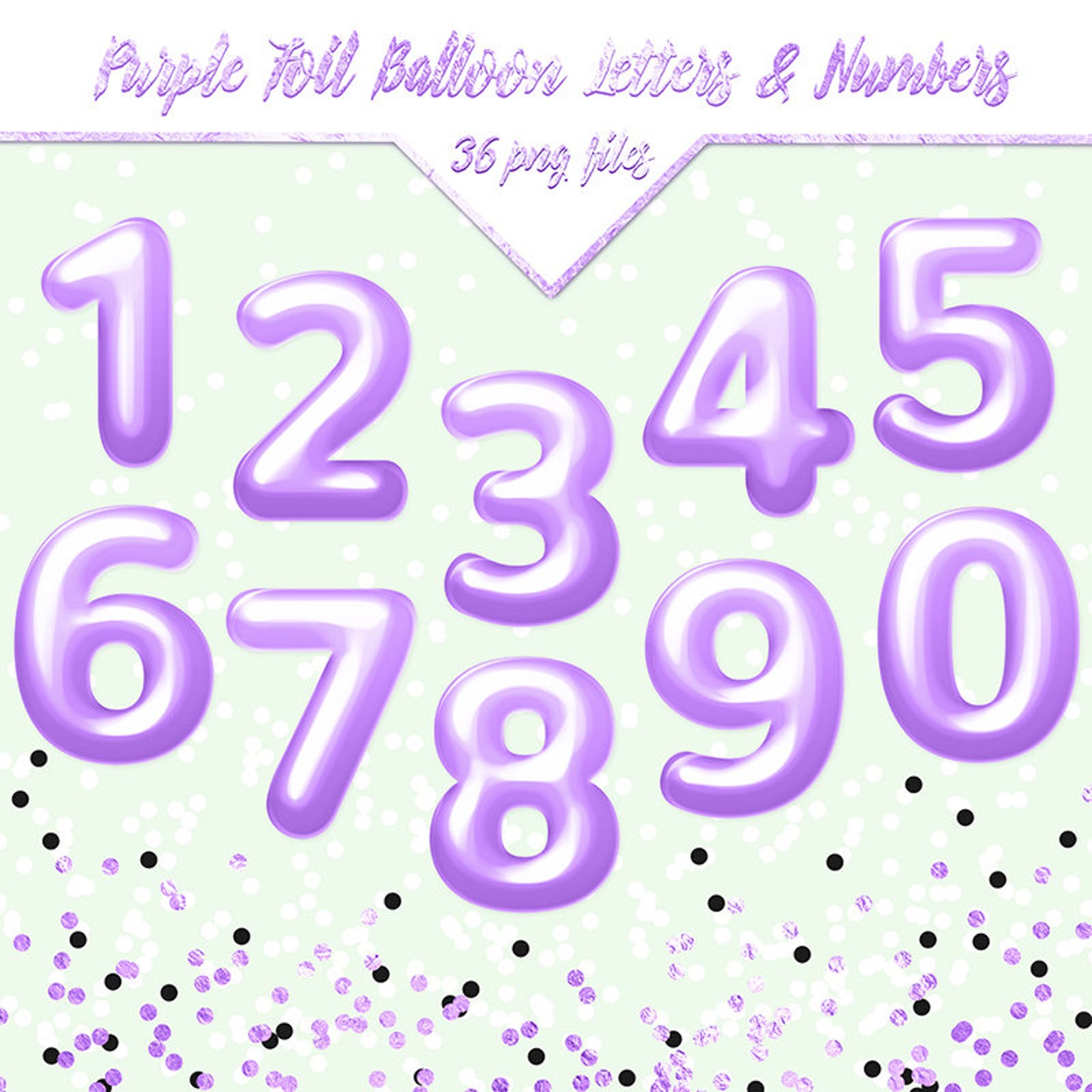 Purple Foil Balloon Letters & Numbers Alphabet Clipart - Etsy