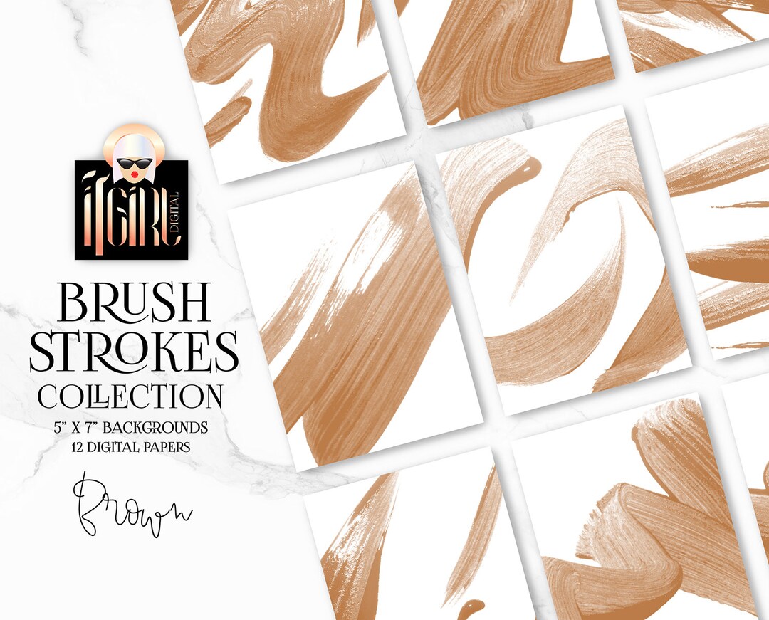 Brown Watercolor Brush Strokes Textures Digital Paper Paint Splatter 5 ...