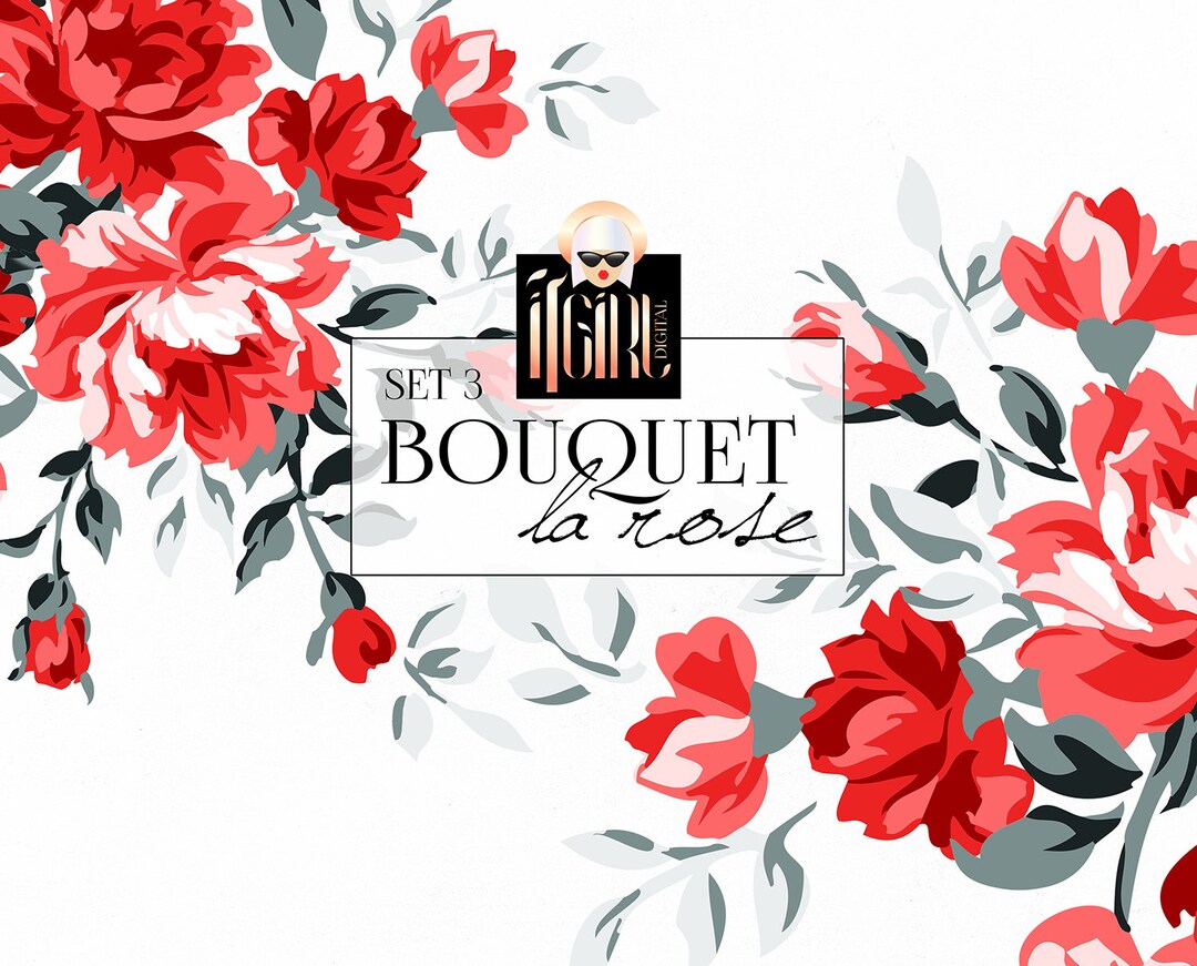 Flower Bouquet Clipart, Vintage Flowers, Botanical Clipart, Shabby Chic ...