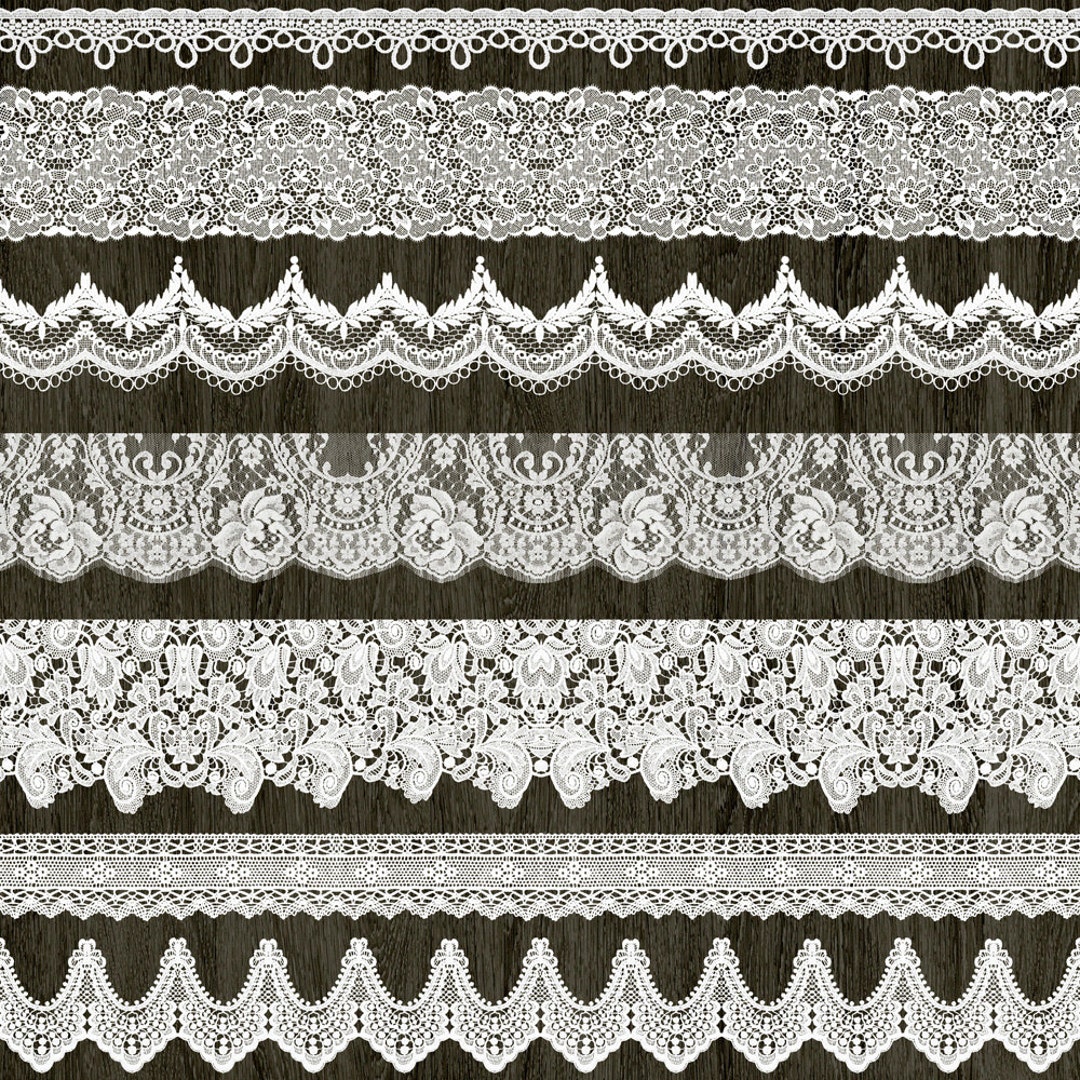 Vintage LACE Borders Clipart - Authentic White Lace Borders Rustic ...