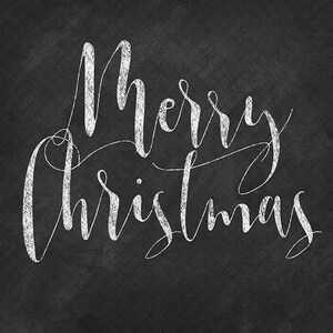 Christmas Greetings Chalkboard Clip Art Word Art Photo Overlays - Chalk ...