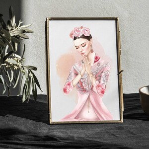 Spiritual Queen Clipart, Watercolor Spiritual Woman, Meditation Clipart ...