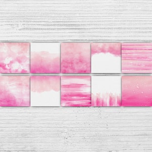 Watercolor Digital Paper - Pink Watercolor Textures Painted Digital ...