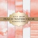 Watercolor Digital Paper - Peach Watercolor Painted Digital Paper Coral ...