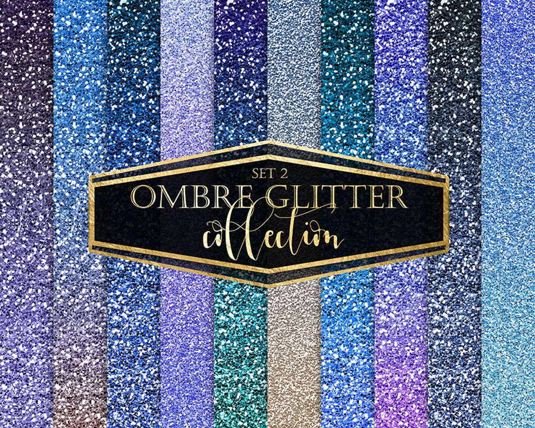 Blue Ombre Glitter Digital Paper: Scrapbook & Planner Graphics (digital ...