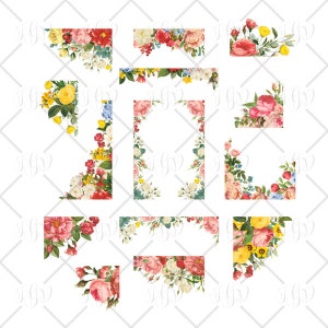 Vintage Floral Borders Clipart: Shabby Chic Flowers (digital Download ...