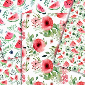 Watermelon Digital Paper Seamless Pattern Summer Patterns - Etsy