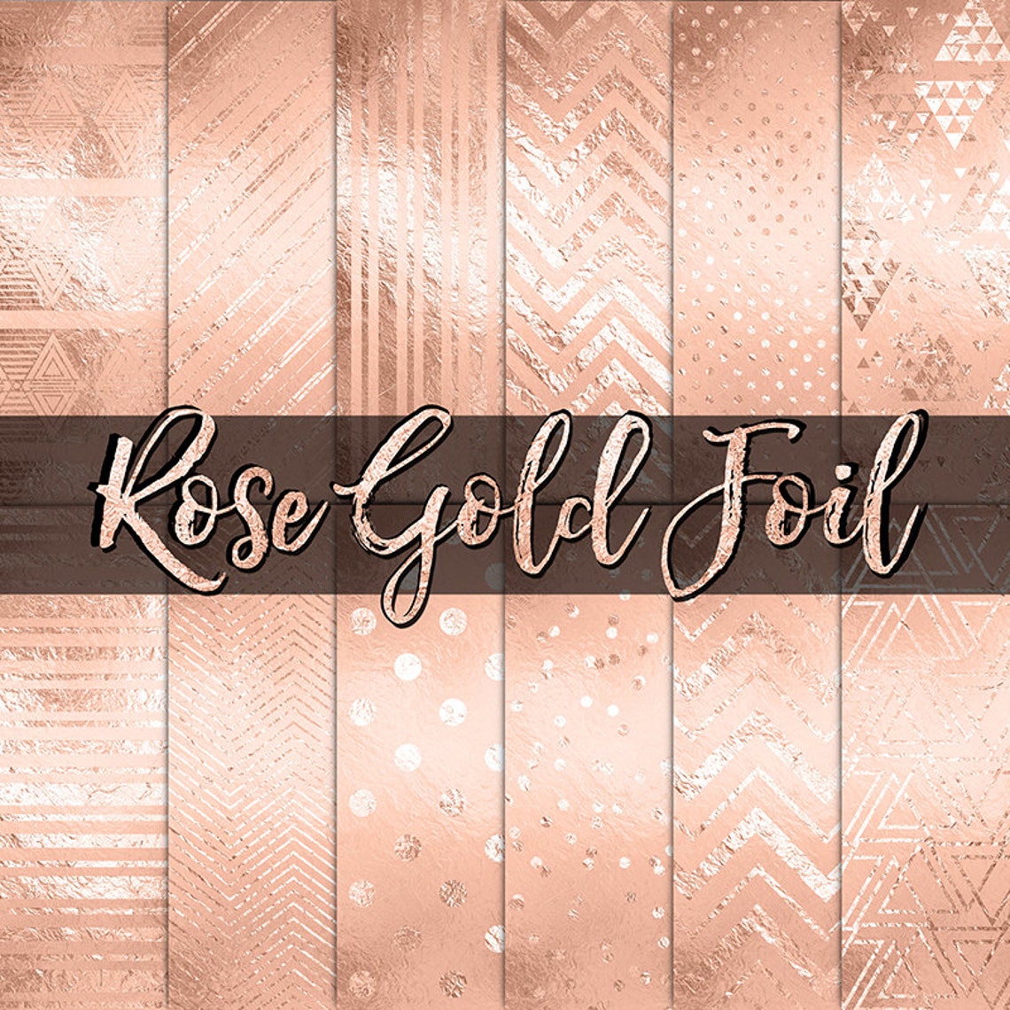 Rose Gold Foil Digital Paper Rose Gold Foil Gold Foil | Etsy