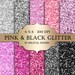 Pink & Black Glitter Digital Paper Glitter Silver Pink Glitter ...