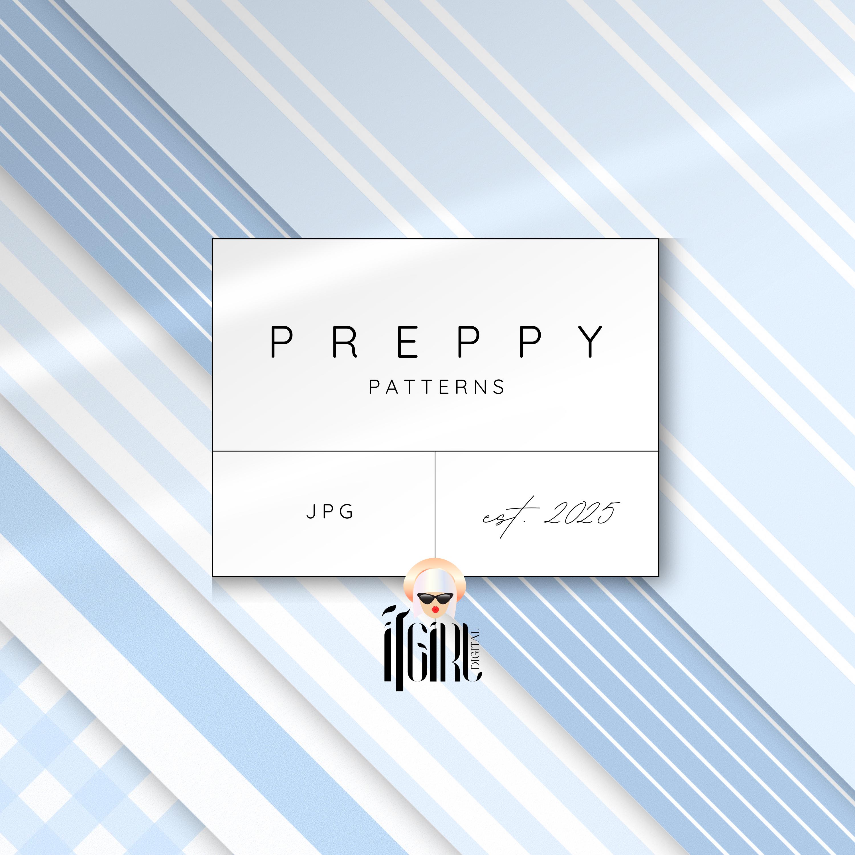 Grandmillenial Preppy Seamless Digital Paper, Baby Blue Watercolor ...