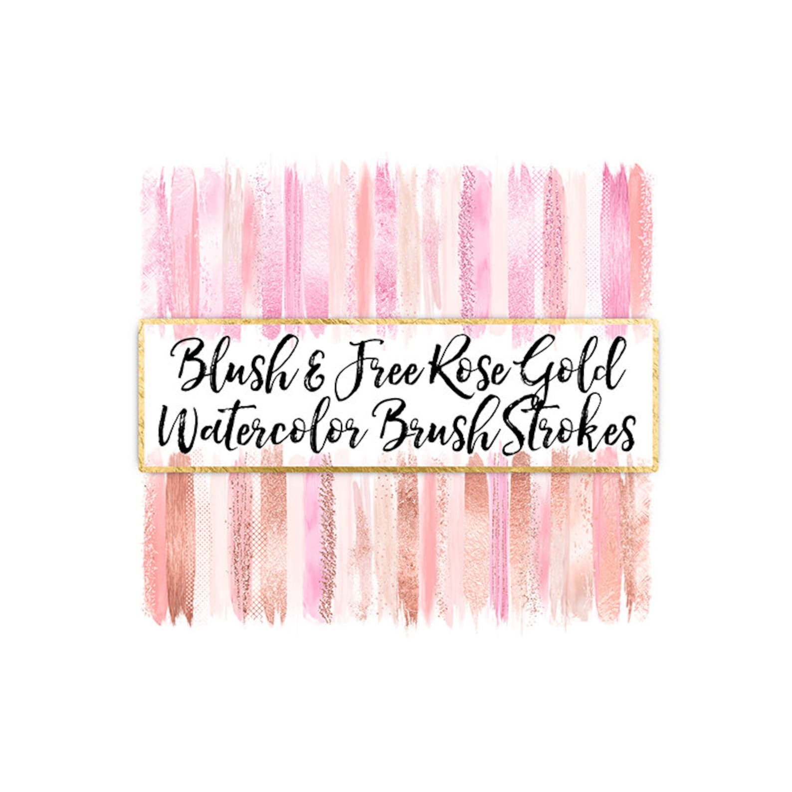 Blush Watercolor Brush Strokes Clipart and Free Rose Gold - Etsy