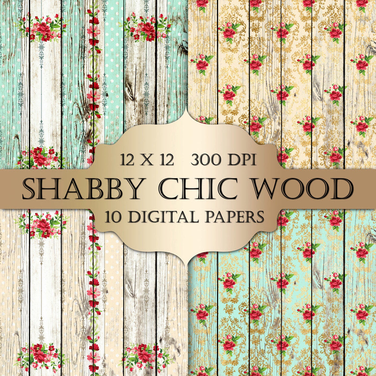 Shabby Chic Wood Digital Paper Pastel Rustic Wood Grunge - Etsy