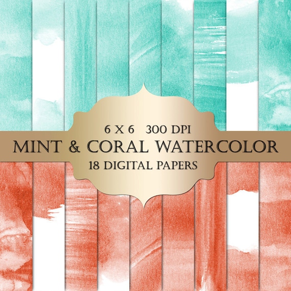 Mint And Coral Backgrounds