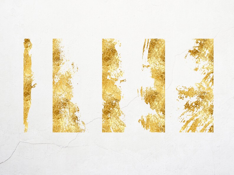 Gold Foil Flake Borders Clipart: PNG Overlays, Frames (digital Download ...