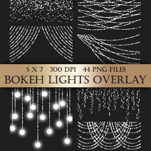 Bokeh String Lights Digital Clip Art Overlay Bunting Fairy - Etsy Australia