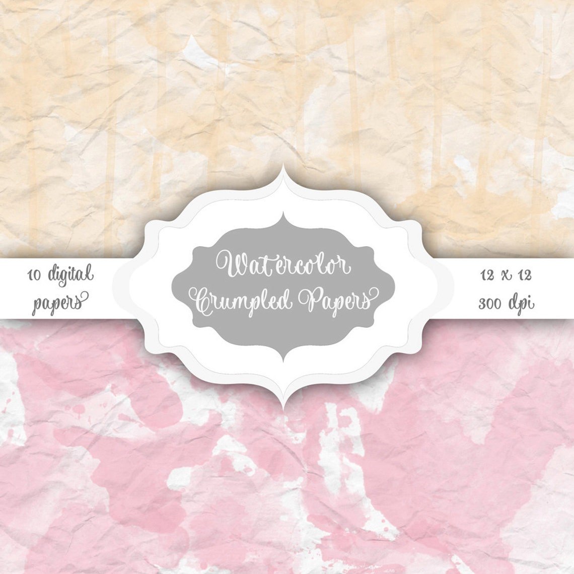 WATERCOLOR Digital Paper Pack Watercolor Crumpled Paper - Etsy
