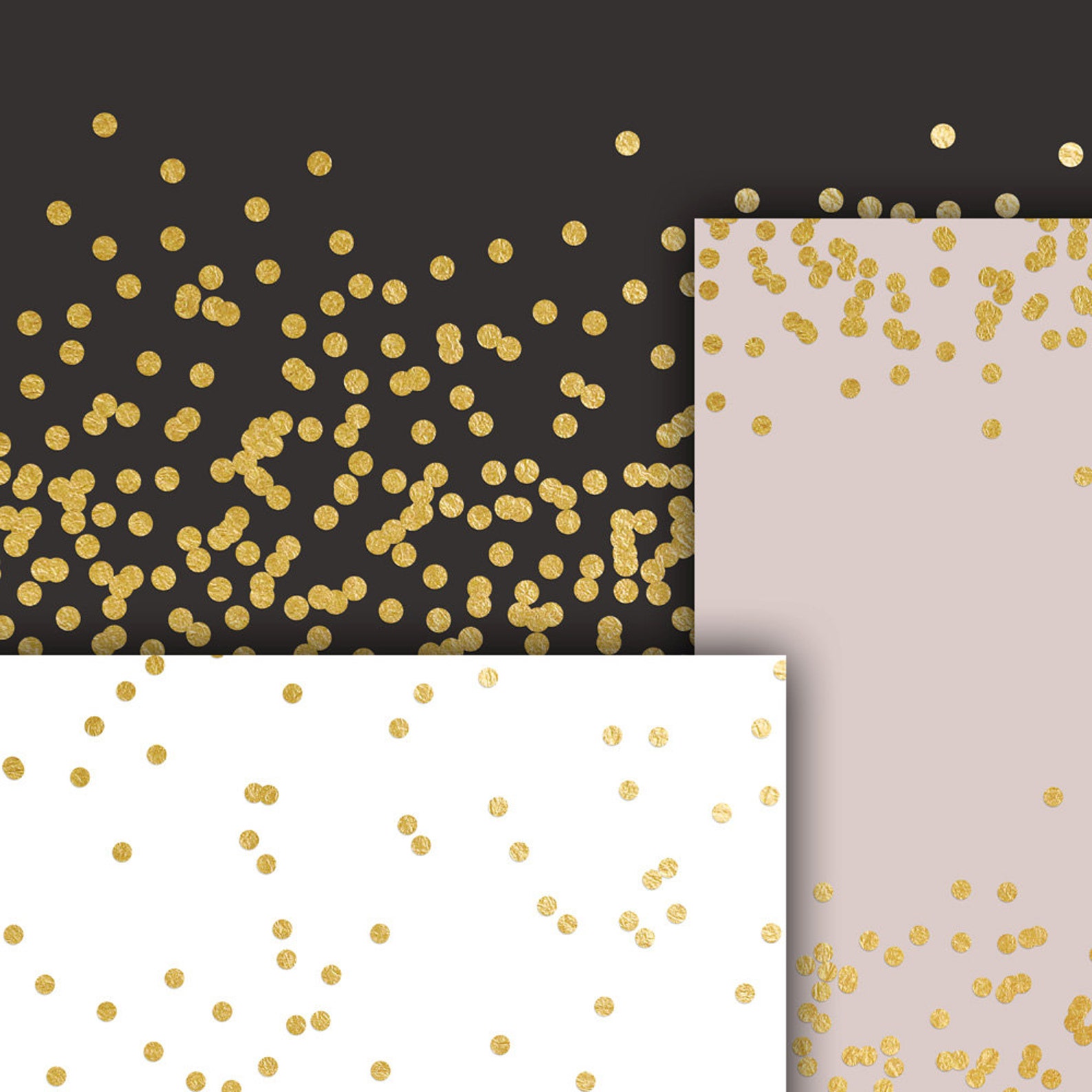 Gold Foil Dot Confetti Digital Paper Polka Dot Sparkle - Etsy