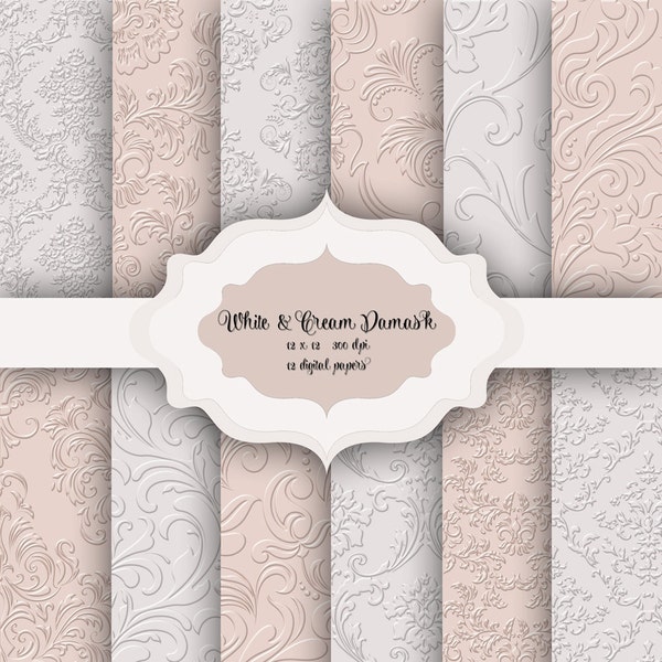 Damask Digital Paper - Etsy