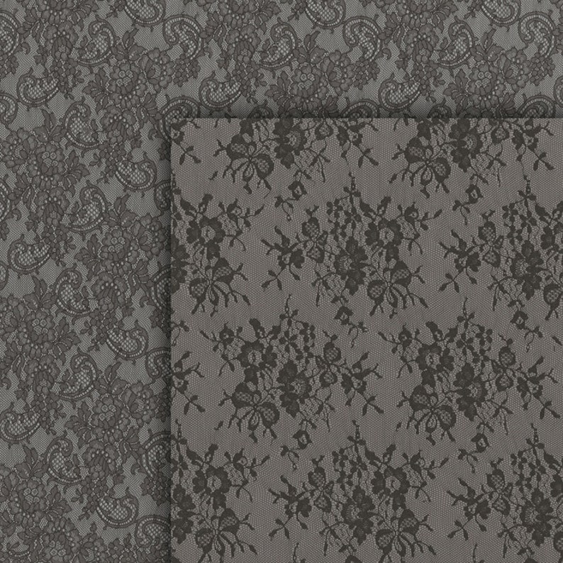 Black LACE Digital Paper Pack Vintage Lace Pattern | Etsy