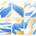 Blue & Gold Brush Strokes Watercolor Textures Gold Digital - Etsy