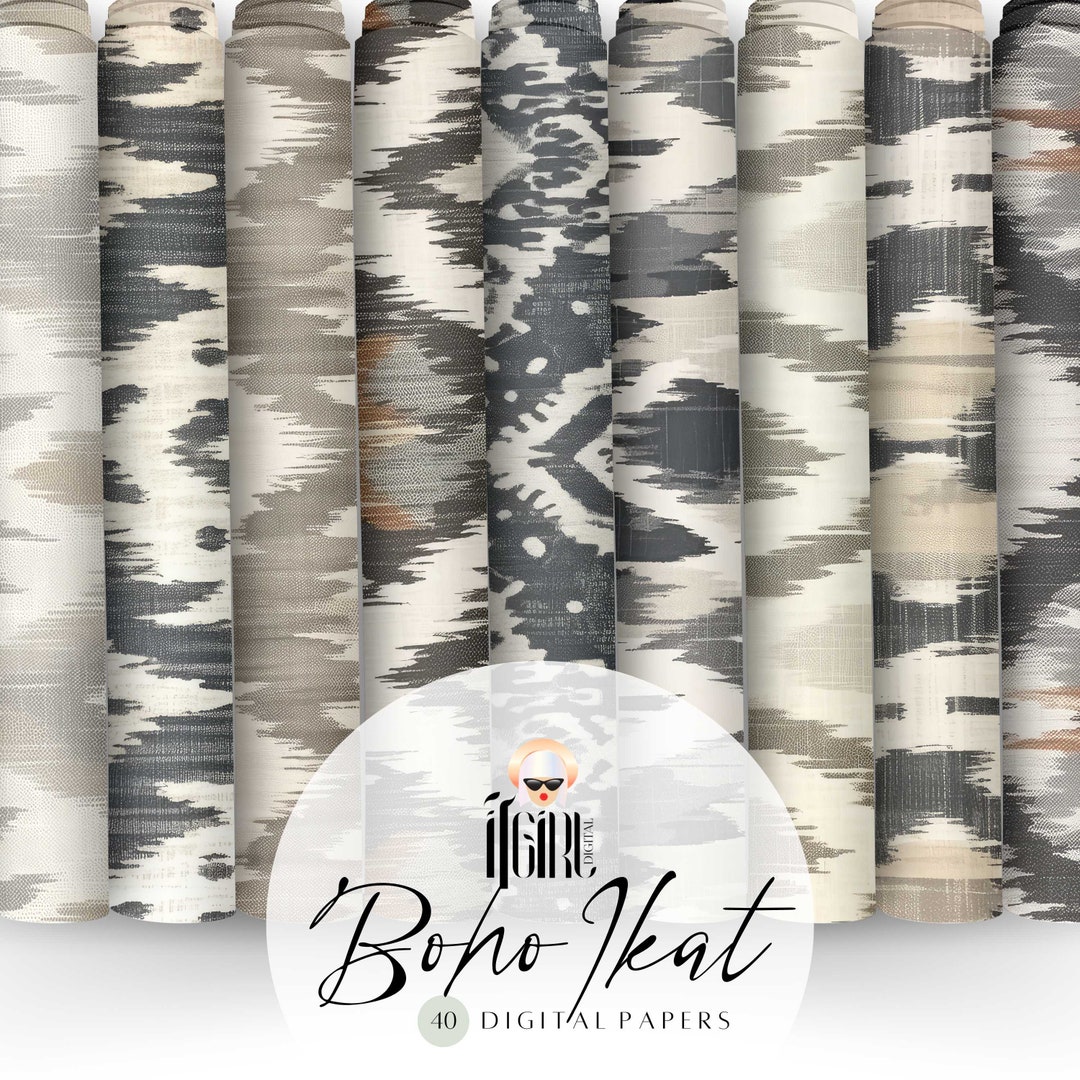 Boho Ikat Digital Paper: Balinese Fabric Texture (digital Download) - Etsy