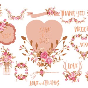 Autumn Wedding Clipart, Shabby Chic Clipart Rustic Harvest Flower ...