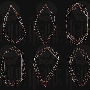 Rose Gold Geometric Frames Clipart - Polygonal Frames Modern Minimalist ...