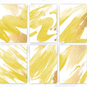 Mustard & Gold Brush Strokes Watercolor Textures Gold Digital Paper ...