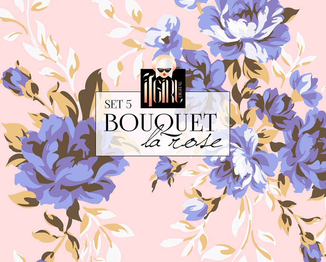 Flower Bouquet Clipart, Floral Clipart, Vintage Botanical Flowers ...