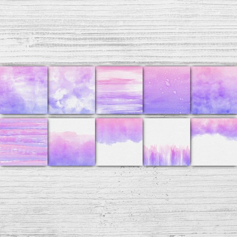 Watercolor Digital Paper Pink Blue Watercolor Painted - Etsy