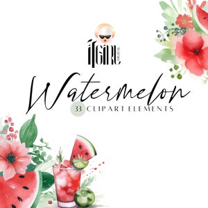 Watermelon Clipart, Watermelon Png, Summer Clipart, Watercolor Clipart ...