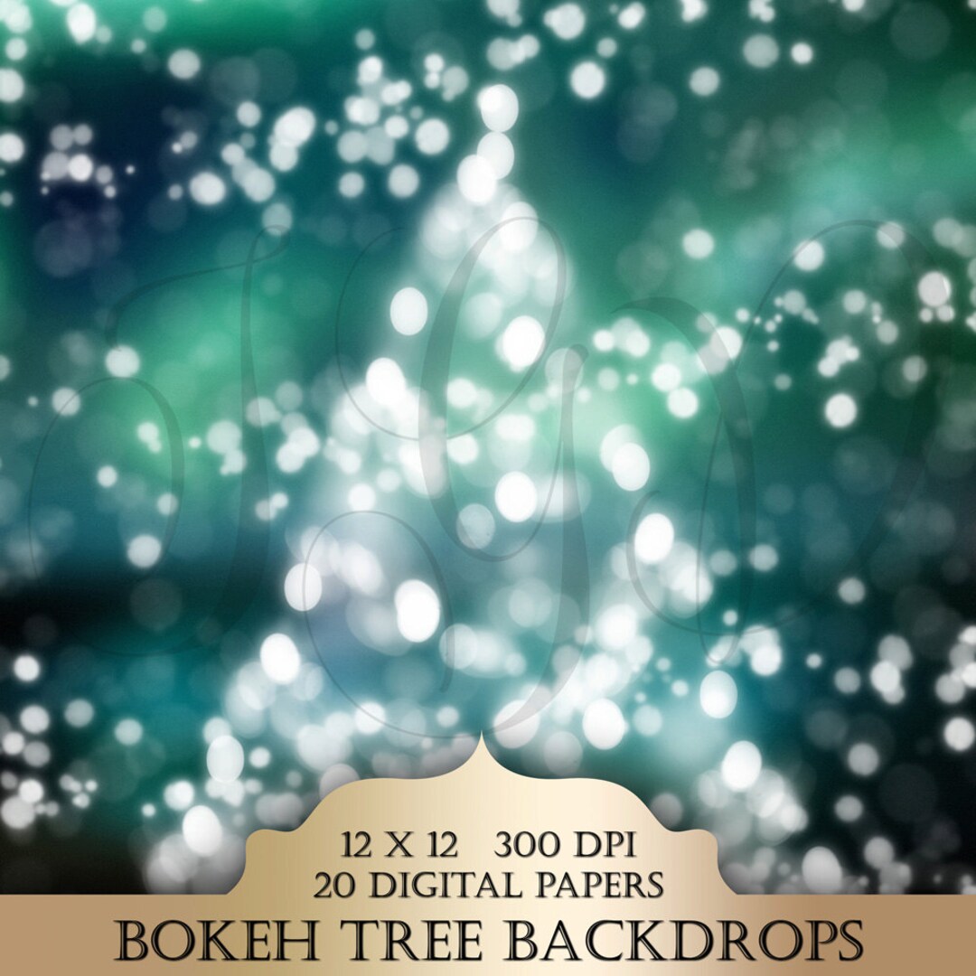 Bokeh Christmas Tree Digital Photography Backdrop - Bokeh Lights ...