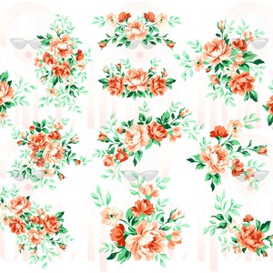Flower Bouquet Clipart, Floral Clipart, Vintage Botanical Flowers ...