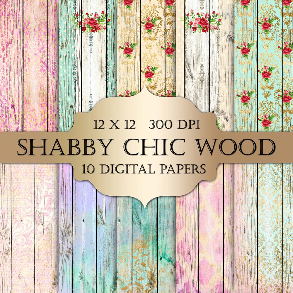 Shabby Chic Wood Digital Paper Pastel Rustic Wood Grunge - Etsy