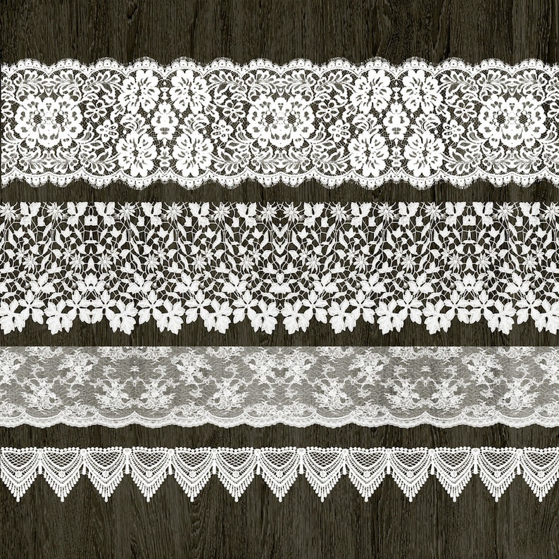 Vintage Lace Borders Clipart Authentic White Lace Borders Etsy