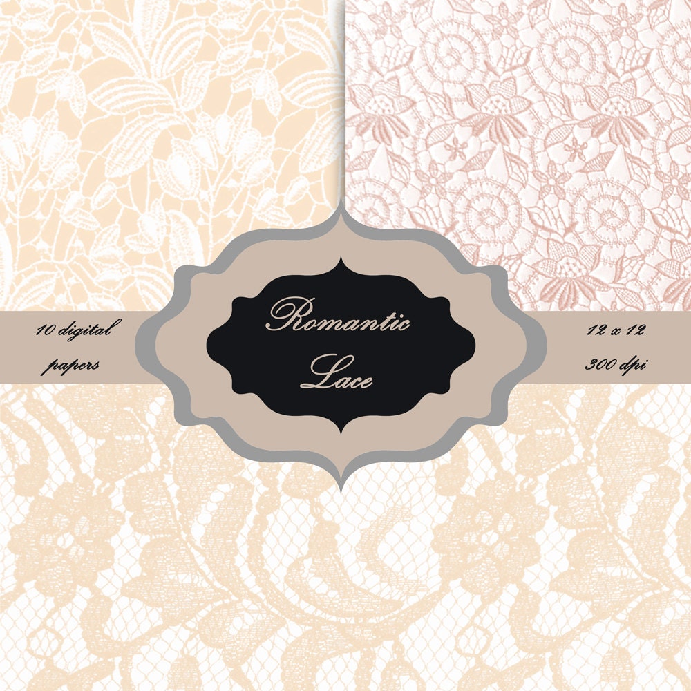 LACE Digital Paper Pack Vintage Lace Pattern Background for - Etsy