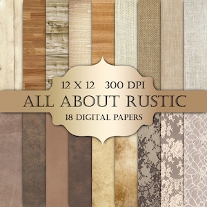 Rustic Digital Paper Pack Wood Digital Paper Canvas Leather - Etsy