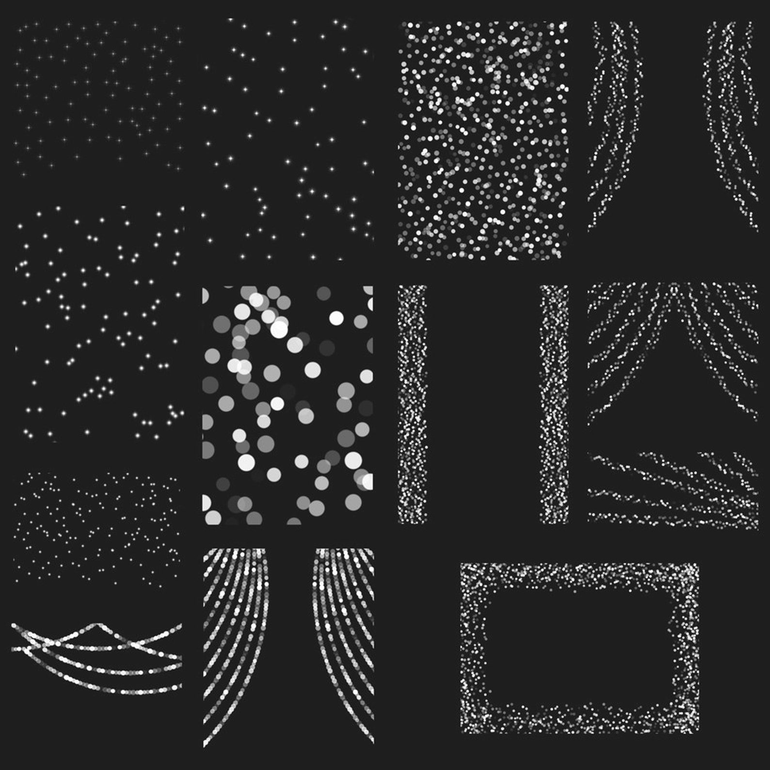 Bokeh String Lights Digital Clipart Overlay Silver Bunting - Etsy