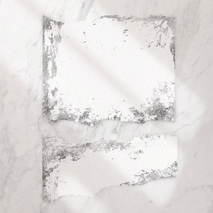 Deckled Paper With Silver Edge Torn Paper Clipart Silver | Etsy