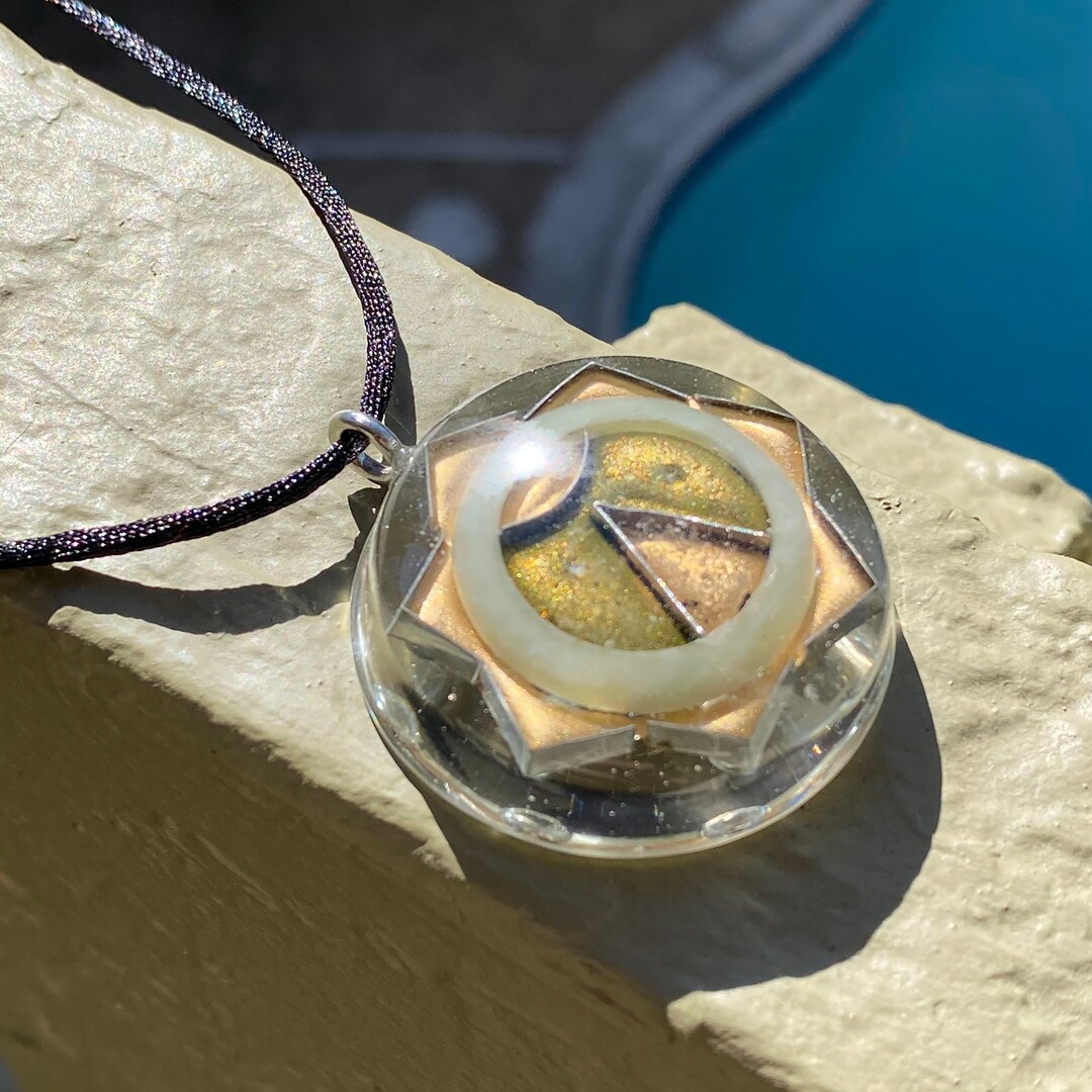 Orgone Pendant - Eye and Pyramid- Black Tourmaline - Quartz Crystal ...