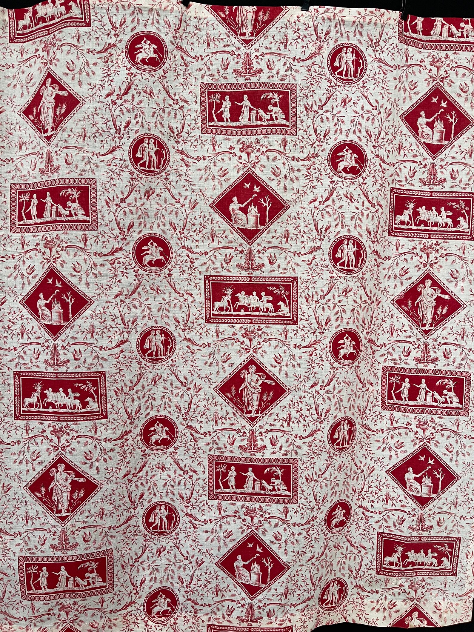 Antique Red and White Classic Toile Red and White Printed Textile ...